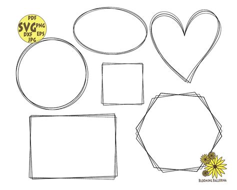 Frame Svg Bundle Round Frame Svg Rectangular Frame Svg Heart Shape Frame Svg Monogram Frame