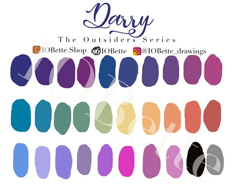 Color Palette The Outsiders Series Characters