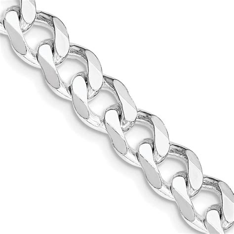 Sterling Silver Rhodium Plated 75mm Curb Chain Necklace 22 By Luma