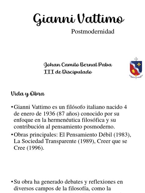 Gianni Vattimo Pdf Gianni Vattimo Verdad