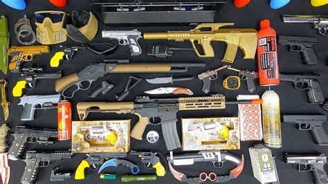 Gold Aug Bb Rifle Gas Guns Metal Exploding Weapons Laser Bb Launching Weapons Fireless