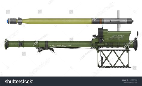 Ilustrasi Stok Fim92 Stinger Surfacetoair Missile Launcher 3d