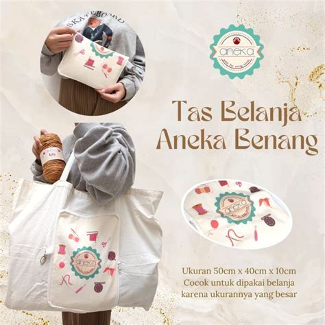 Aneka Tas Totebag Blacu Tas Lipat Portable Belanja Aneka Benang Ukuran Besar Xl Lazada