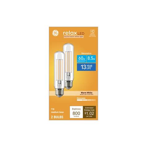 Ge Relax Hd T10 Led Light Bulbs Led Tube Lights 60 Watt Replacement