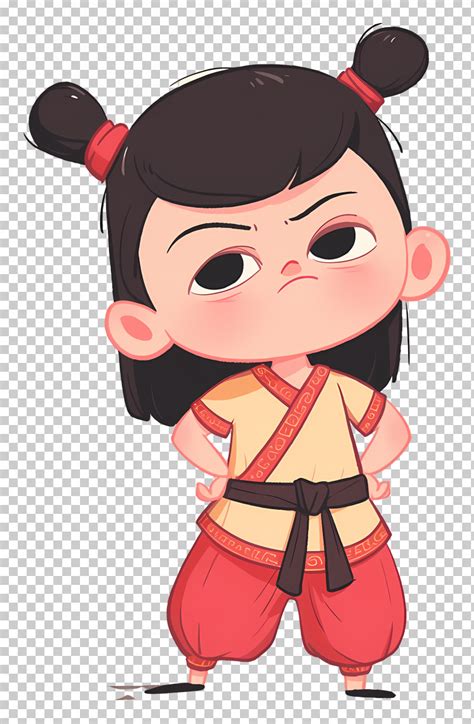 Nezha Cartoon Character With Red Pants And Attitude Png Clipart