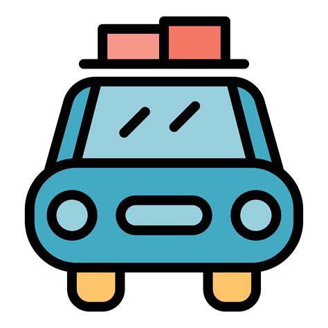 Front View Car Roof Box Icon Color Outline Vector 15143117 Vector Art At Vecteezy