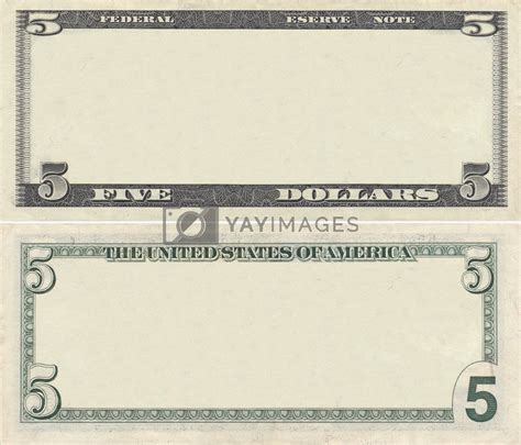 5 Dollar Bill Template