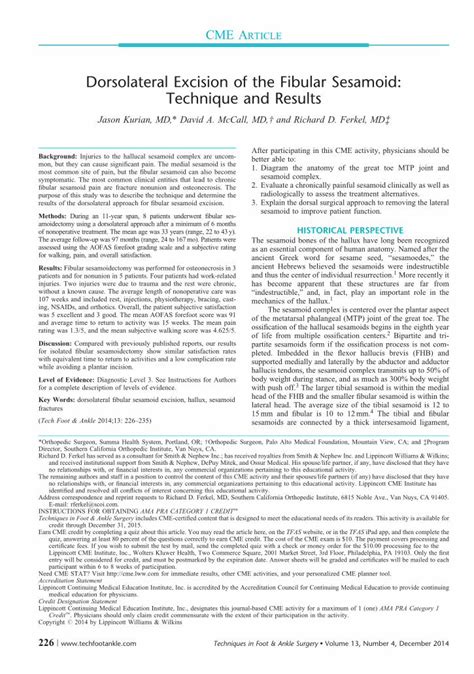 Pdf Dorsolateral Excision Of The Fibular Sesamoid Technique Dokumen Tips