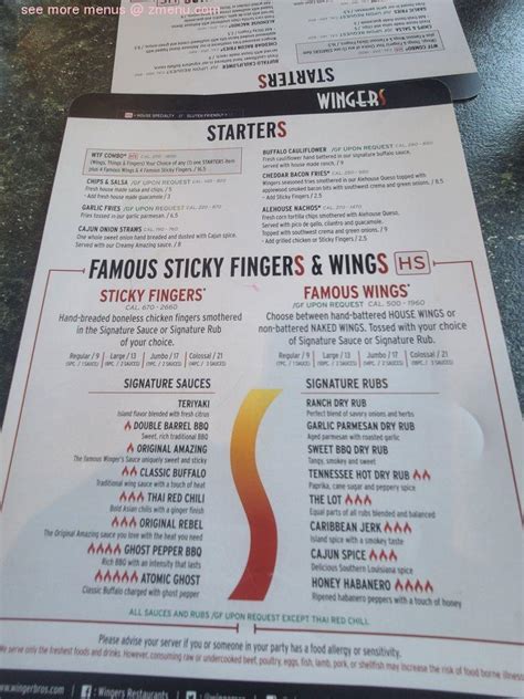 Online Menu Of Wingers Restaurant Cedar City Utah 84720 Zmenu