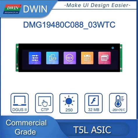 ips dwin 8 8 1920 480 long ultra wide bar lcd module screen t5l hmi