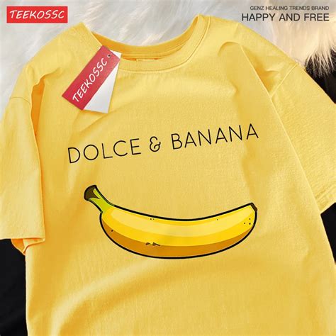 Interesting Yellow Banana Male Female T Shirts Street Hip Hop T Shirt
