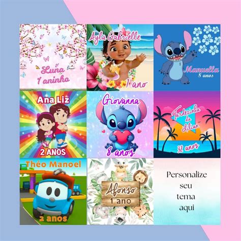 30 Etiquetas Adesivas Personalizadas 95x95 Festa Decore Sacolinhas Surpresa Maletas Caixas
