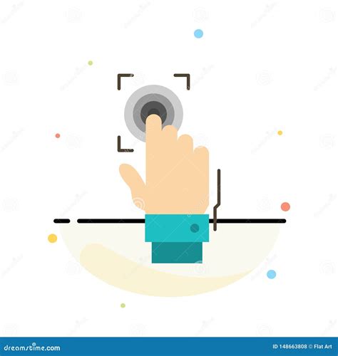 Fingerprint Identity Recognition Scan Scanner Scanning Abstract Flat Color Icon Template