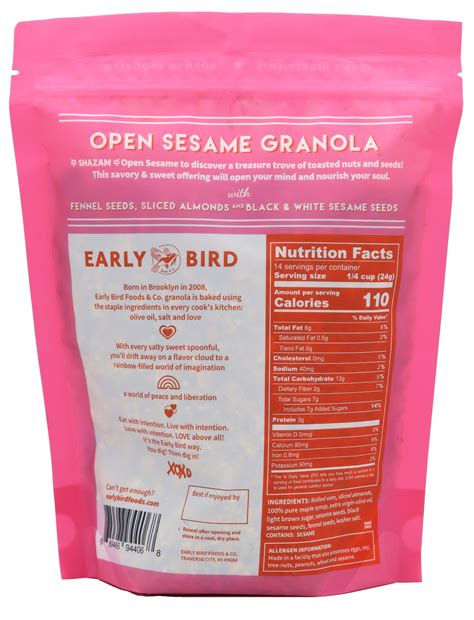 Open Sesame Early Bird Foods And Co