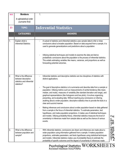 Inferential Statistics Guide Pdf