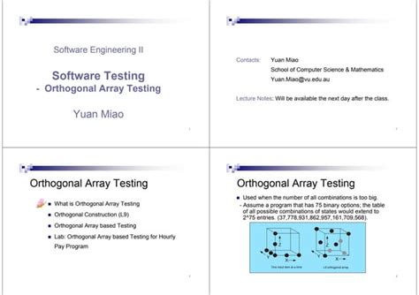 Orthogonal Array Testing Ppt