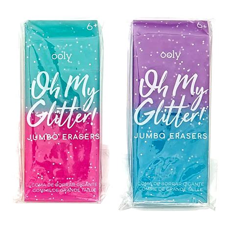 Oh My Glitter Jumbo Erasers Assorted Colors