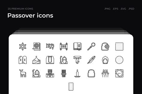 Passover Icons Outline Icons ~ Creative Market