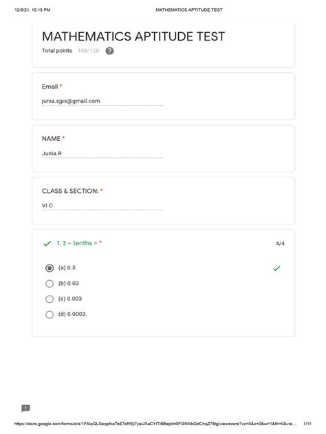 Mathematics Aptitude Test 3 Pdf Mathematics Arithmetic