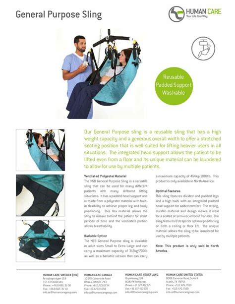 General Purpose Sling Human Care Usa