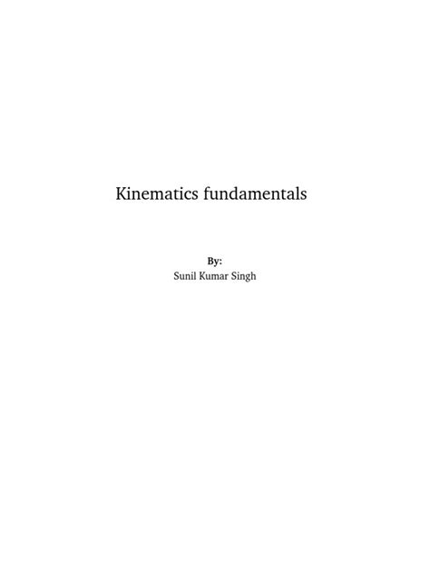 kinematics fundamentals pdf pdf cartesian coordinate system