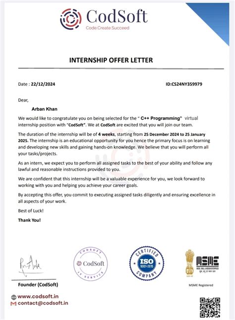 Internship Intern Codesoftinternship Codesoft Connections Share Arban Khan