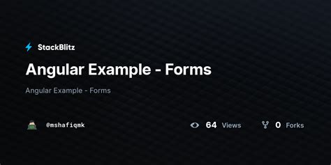 Angular Example Forms Stackblitz