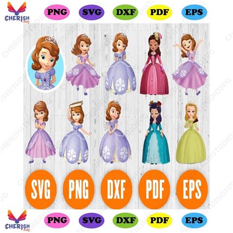 Sofia First Bundle Svg Sofia First Vector Sofia First Silhouette Sofia First Birthday Cri