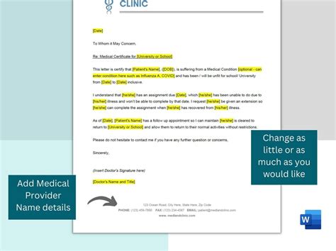 Doctors Note Doctors Letter Medical Certificate Missing Assignment For University School