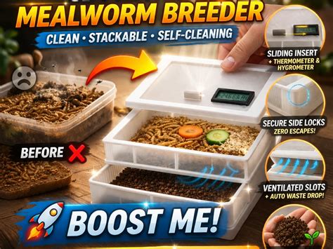 Modular Mealworm Breeding Box With Sifter Free 3d Print Model