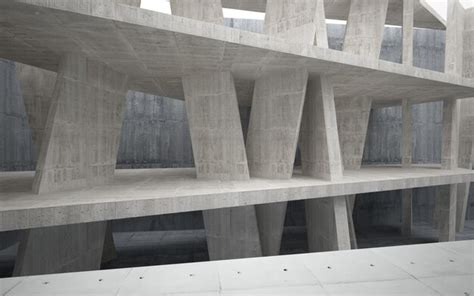 Un Edificio De Hormigón Con Suelo De Hormigón Y Techo De Hormigón Foto Premium