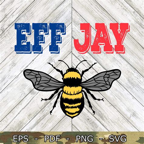 Eff Jay Bee Svg File Cricut Glowforge Digital Download Svg Png Eps Pdf