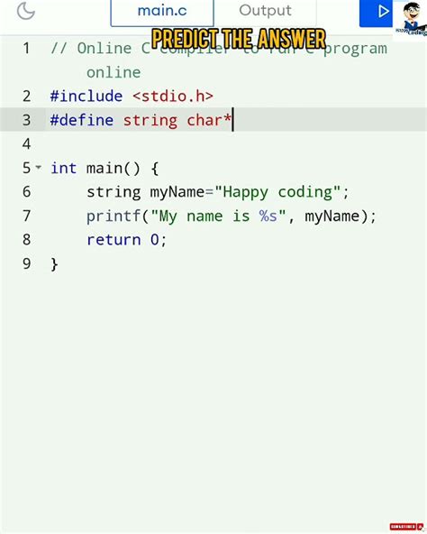 Predict The Answer For Above Program Using String Happycoding Tamil