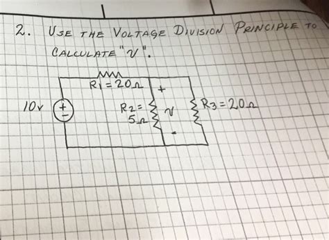 solved use the voltage division principle to calculate v
