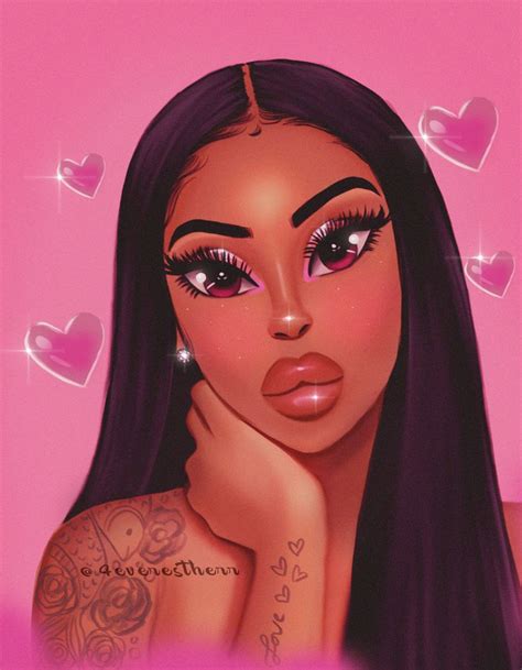 Pink Hearts Iphone Skin By 4everestherr Makeup Black Beauty Melanin Art