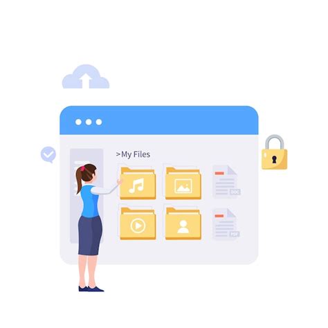 Premium Vector File Management Concept Data Storage Folders Documents And Media Content