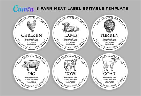 Meat Labels Poultry Labels Beef Labels Chicken Label Farmhouse Tags Meat Processing