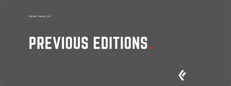 Previous Editions Faisal Khan