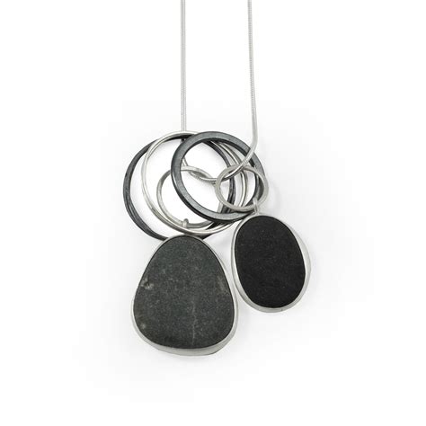 Double Pebble Pendant Grace Girvan Scottish Sterling Silver Jewellery