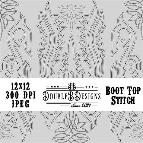 Boot Top Boot Stitch Cowboy Western Rodeo Seamless Pattern By Double B
