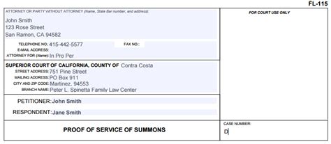 California Divorce Form Fl 115 Cristin Lowe Law