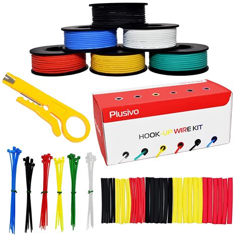 Plusivo Awg24 Hook Up Silicone Wire Kit 600v Stranded Tinned Copper Silicone Wire Of 6