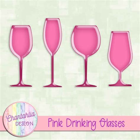 Free Pink Drinking Glasses Design Elements
