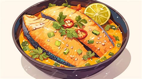 Premium Vector Assamese Fish Tenga And Tangy Fish Curry