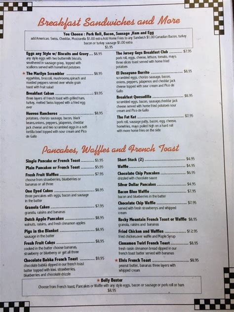 Menu At Broad Street Diner Restaurant Keyport