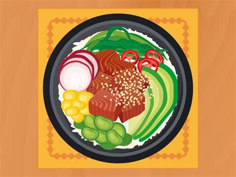 Vektorillustration För Den Hawaiiska Tonblåsans Kolvstångsvy Vektor Illustrationer