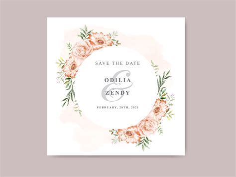 Beautiful And Elegant Floral Wedding Save The Date Template 1895925