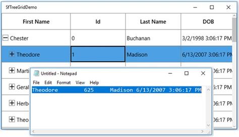 Clipboard Operations In Uwp Treegrid Control Syncfusion®