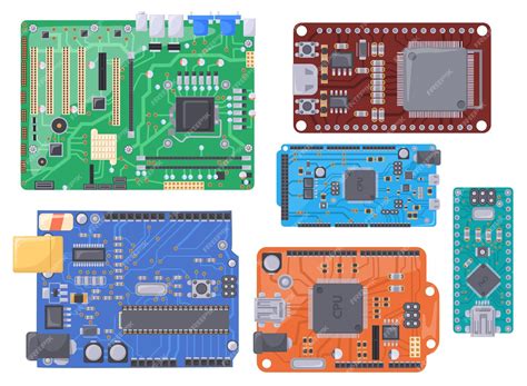 Premium Vector Microcontrollers Pcb Electrical Boards Semiconductor Microchip Technology