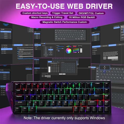 Aula Win68 He Manyetik Klavye Rapid Trigger Graywood Swtich 8000hz Rgb Tkl Hot Swap Oyuncu